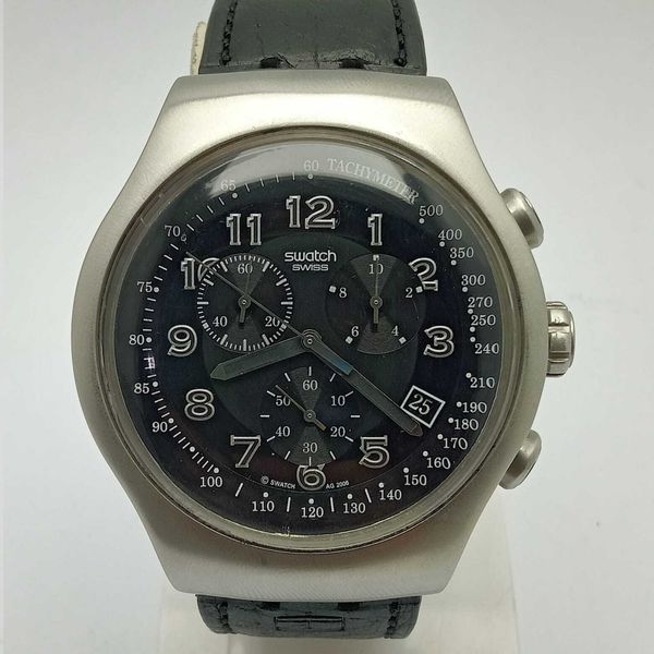 Swatch lrony Swiss V8 Chronograph Black Dial Tachymeter Sports Menâ s Watch | WatchCharts ...