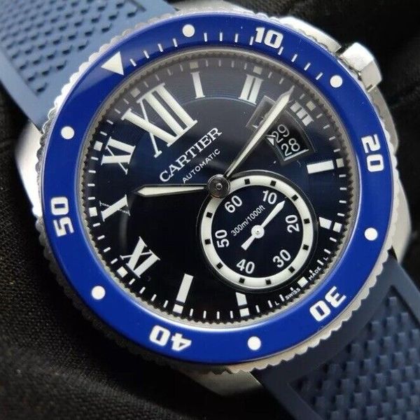 Cartier Stainless Steel Calibre De Cartier Diver WSCA0011 Blue Box ...
