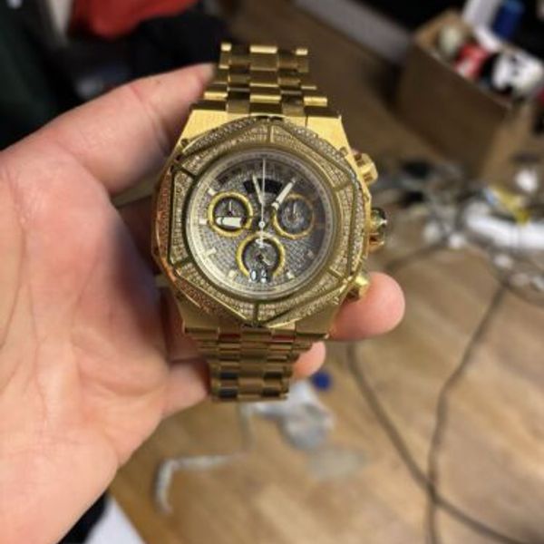 Invicta Men's Reserve New 38945 Carbon Hawk 4.28ctw Pave Diamond ...