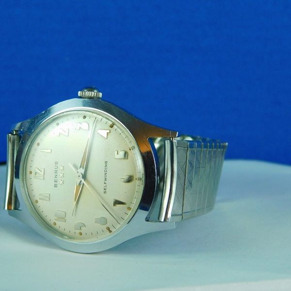 VINTAGE BENRUS THREE STAR 17J SELFWINDING MODEL BG 135 MENS WRISTWATCH ...