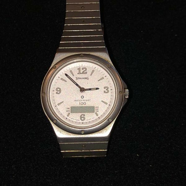 VINTAGE 1980 SPALDING CITIZEN QUARTZ WATCH 32MM SILVER WATCH ...