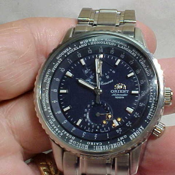 NICE LARGE USED ORIENT POWER RESERVE AUTOMATIC WATCH MODEL FA02-C1 ...