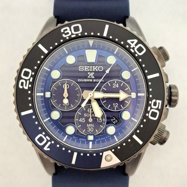 NOS Seiko Prospex Chronograph Spec Edition Blue Whale/Wave Patterned ...