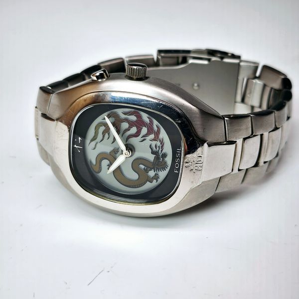 Fossil Big Tic Fire ð ¥ Breathing Dragon Animation Stainless JR-8097 Wristwatch | WatchCharts ...