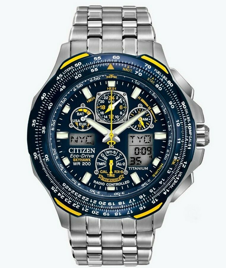Citizen Blue Angels Skyhawk A-T Men's Titanium Watch JY0050-55L w ...