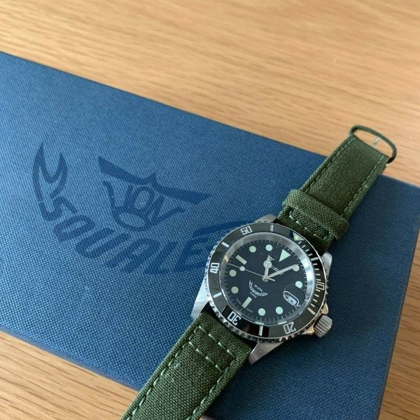 Squale Y1545 Maxi 20 Atmos Diver Watch 40 mm with 2 Extra Straps Great ...