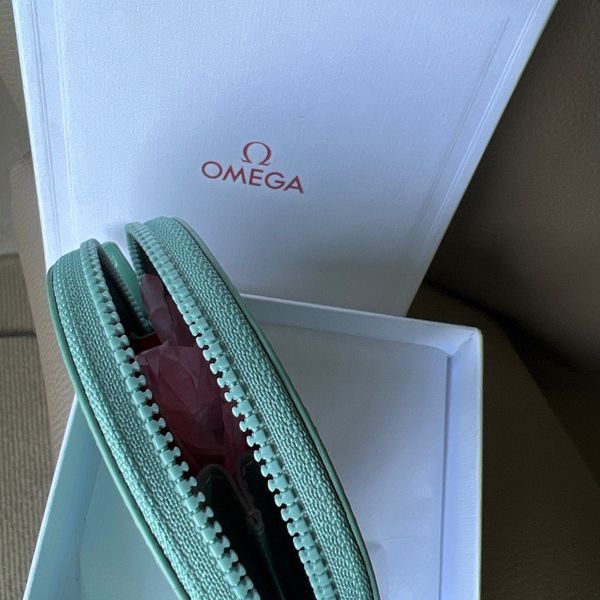 Omega Aqua Terra Shades leather pouches (2 PCs) - soft blue and jade ...