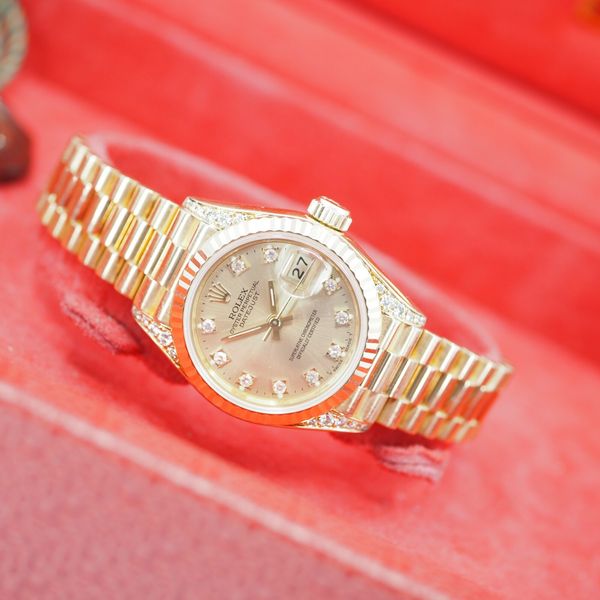 ROLEX DATEJUST 69238 IN 750/-YELLOW GOLD GENUINE BRILLIANT TRIM BOX ...