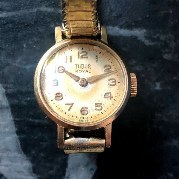 VINTAGE LADIES (ROLEX) TUDOR ROYAL 9CT GOLD WRIST WATCH WORKING. CIRCA ...