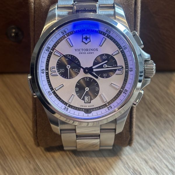 Victorinox Men's Night Vision Watch Chronograph Stainless Steel ...