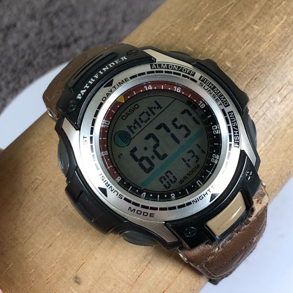Casio Men PAS-400B Pathfinder Multifunction Nylon Quartz Digital Watch ...