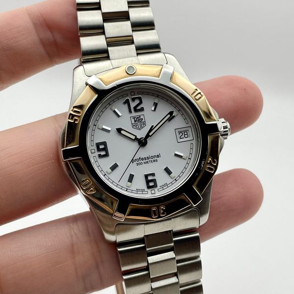 Tag Heuer 2000 Professional Diver WN1150 Solid Gold Bezel Bi-Colour Tal ...
