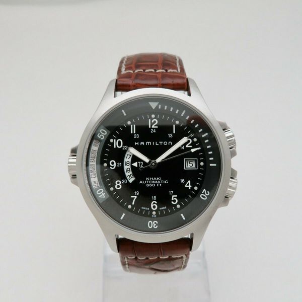 Hamilton Khaki Navy GMT Automatic Dual Time Zone Wristwatch H776151 42 ...
