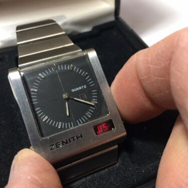 Vintage 1970's ZENITH FUTUR TIME COMMAND QUARTZ LED WATCH FOR PARTS ...