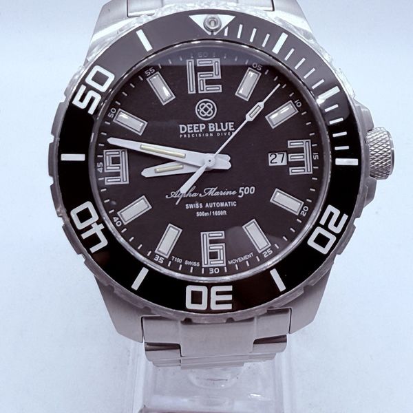 Deep Blue DAYNIGHT ALPHA MARINE 500 T-100 SWISS AUTO DIVE WATCH FULL ...
