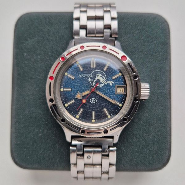 Vintage Vostok AMPHIBIAN Diver Aqualung Russian Automatic Dive 2416b ...