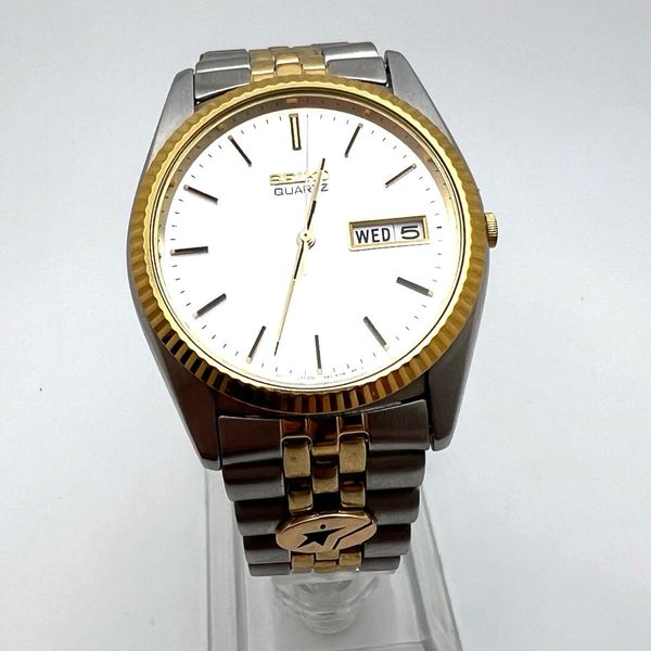 Seiko quartz day/date duo-tone Menâ s watch | WatchCharts Marketplace