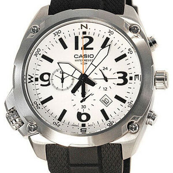 Casio MTF-E002-7A Black Band Date Indicator Chronograph Men's Watch | WatchCharts Marketplace