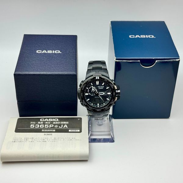 CASIO PRO TREK PRW-6000YT-1JF Solar Radio Triple Sensor Black Titanium ...