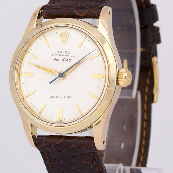 Rolex Oyster Perpetual Air-King Super Precision Silver Gold Plated 34mm ...
