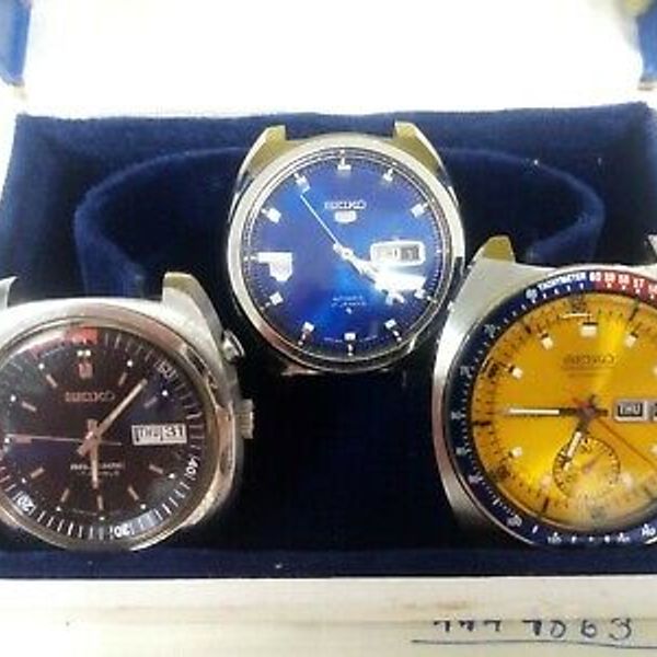 Bundle Of 3 Automatic Seiko Watch Cases Without Straps Chronograph ...