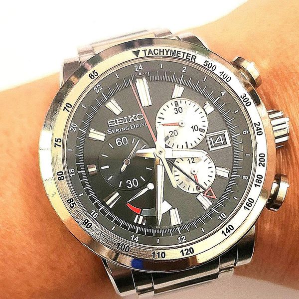 Seiko Limited Edition 300pcs Spring Drive chronograph GMT power reserve ...