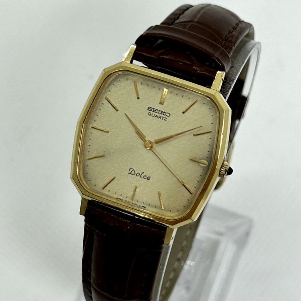Seiko Dolce 7731-5120 Quartz Men's 26mm Gold Dial Analog Vintage Watch Leather | WatchCharts ...