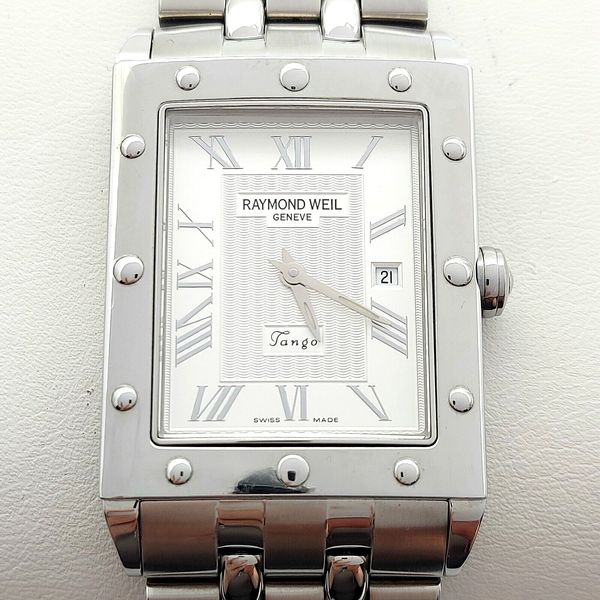 Men's Raymond Weil Tango 5381 Rectangle Stainless Steel Watch ...