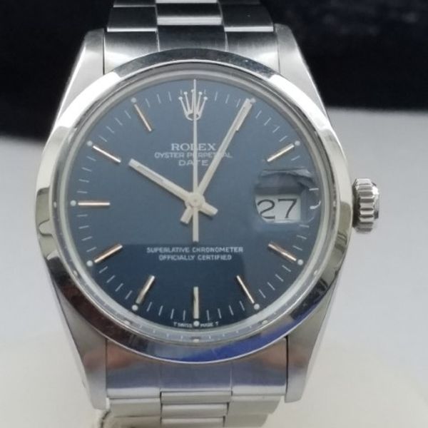 Rolex Oyster Perpetual Date 34mm, model 15000 with blue dial ...