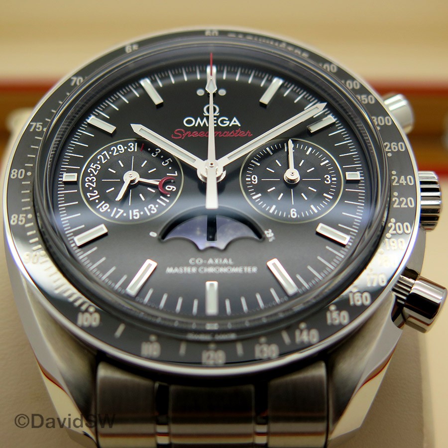 FS: Omega SPEEDMASTER CO-AXIAL-MOONPHASE- BLACK DIAL ON BRACELET ...