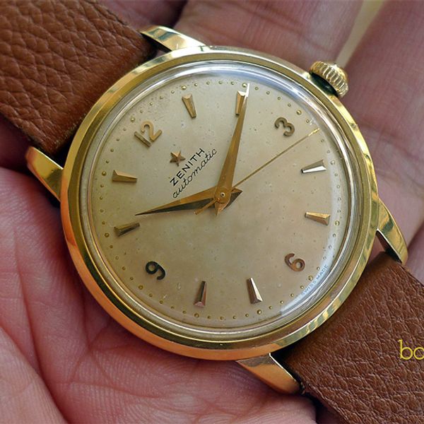 FS: Vintage Zenith 18K solid gold bumper automatic special piece ...