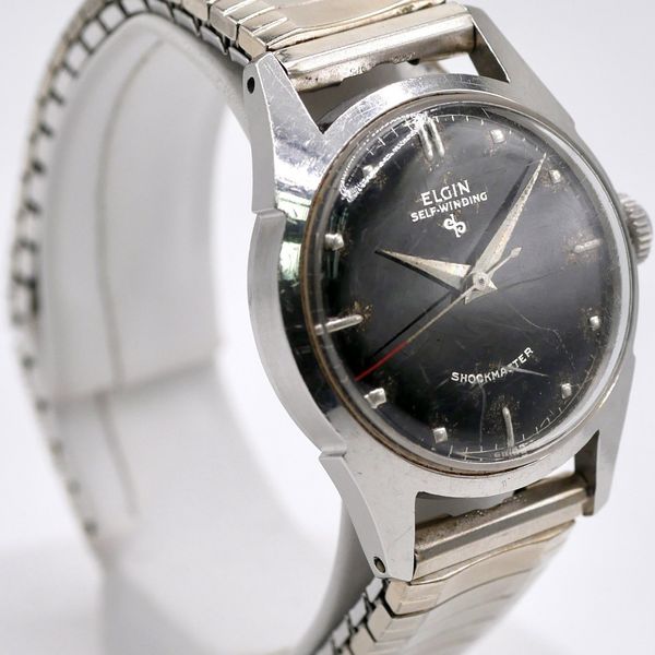 Vintage Elgin Shockmaster Stainless Steel Menâ s Automatic Watch Needs ...