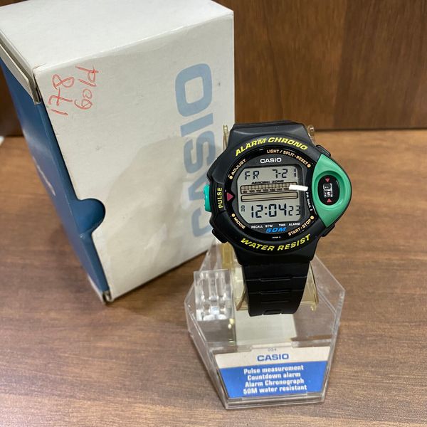 Casio JP-200W-1V Rare Vintage Exercise Pulse Monitor Digital Watch NIB ...