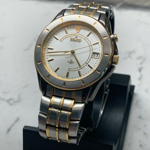 Seiko Mens Kinetic Two Tone Watch 5M42-0B79 Works | WatchCharts Marketplace