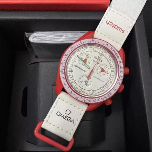 New Swatch x Omega Bioceramic Moonswatch Mission To Mars Watch - With ...