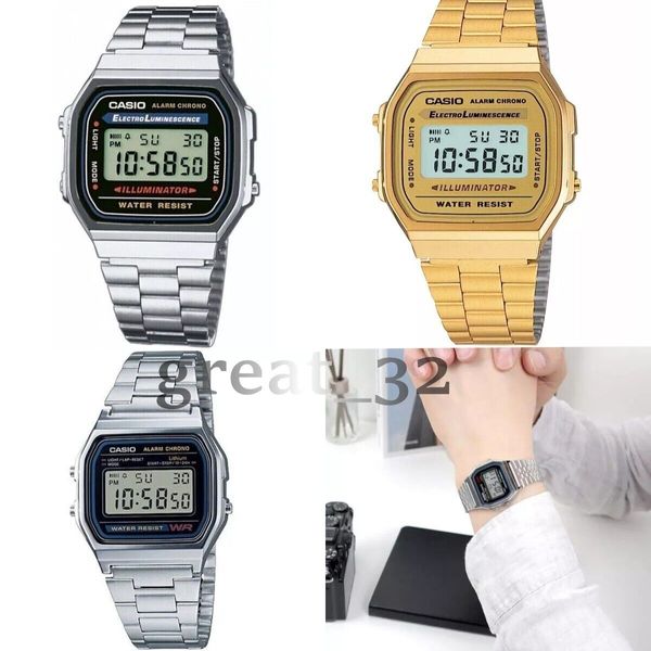 CASIO Men's Watch Classic Digital Dial Stainless Steel Bracelet A158W-1 A168W-1 | WatchCharts ...