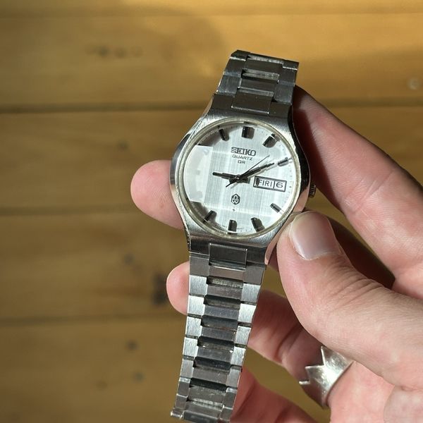Seiko Quartz QR 3863-8000 Faceted Crystal White Linen Dial ...