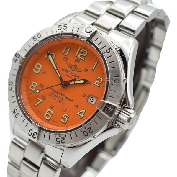 Breitling Superocean Rare Orange Dial Automatic Men's Watch 1000m ...