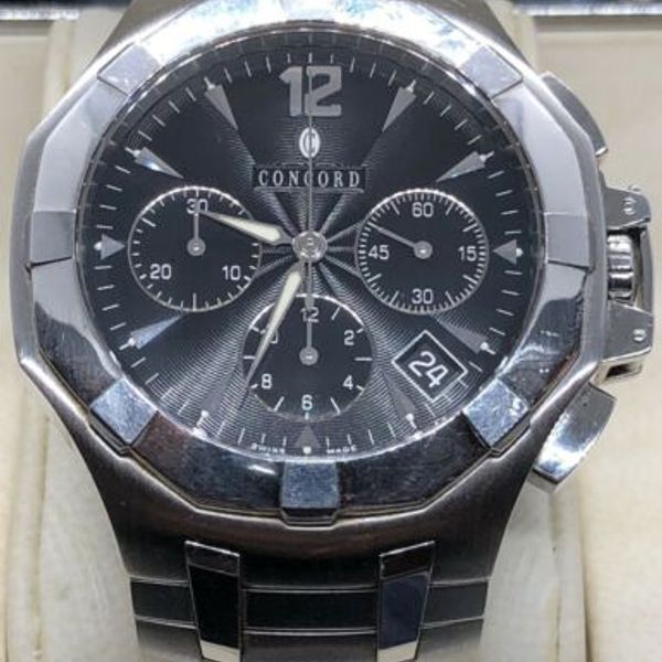 Concord Saratoga Chrono Stainless Steel 14.H7.1892 Date Automatic Men's ...