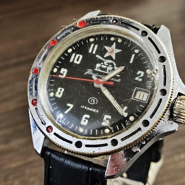 VOSTOK Tank Watch Commander's star Vintage mechanical Soviet USSR ...