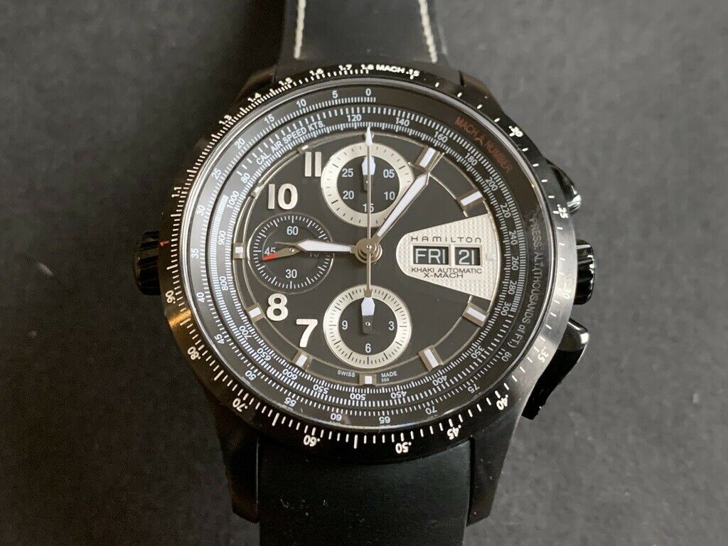 Hamilton Khaki X-Mach Automatic Chronograph Black Watch - H76686735 ...