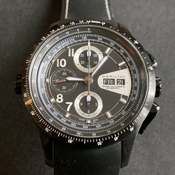 Hamilton Khaki X-Mach Automatic Chronograph Black Watch - H76686735 ...