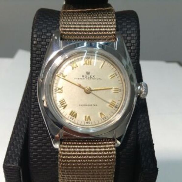 1931 ROLEX Ref. 2940 OYSTER PERPETUAL BUBBLEBACK S/S Roman Dial! NEEDS ...