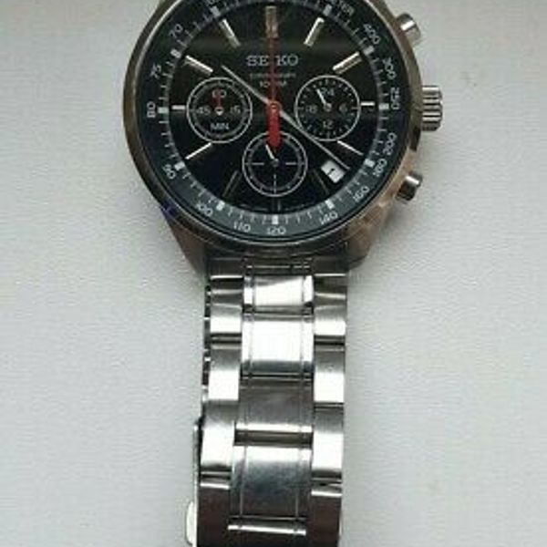 Seiko Chronograph MenSeiko 8t83-0080 Watch 100m Stainless Steel Metal ...