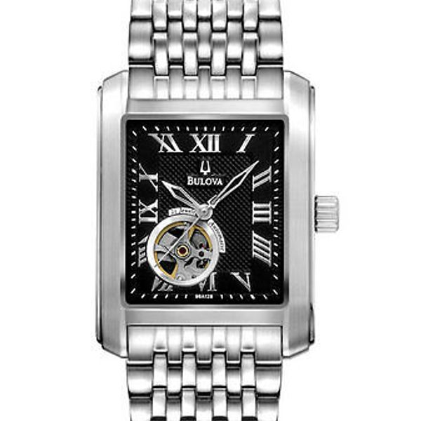 BULOVA AUTOMATIC 21 JEWELS BLACK DIAL STAINLESS STEEL MEN'S WATCH 96A128 NEW | WatchCharts