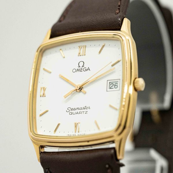 **NEAR MINT** Vintage OMEGA Seamaster Cal.1430 Quartz Roman White Dial ...