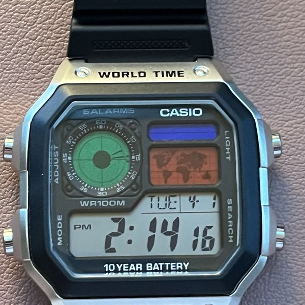 Mens New Casio World Time AE-1200WH Modded | WatchCharts Marketplace