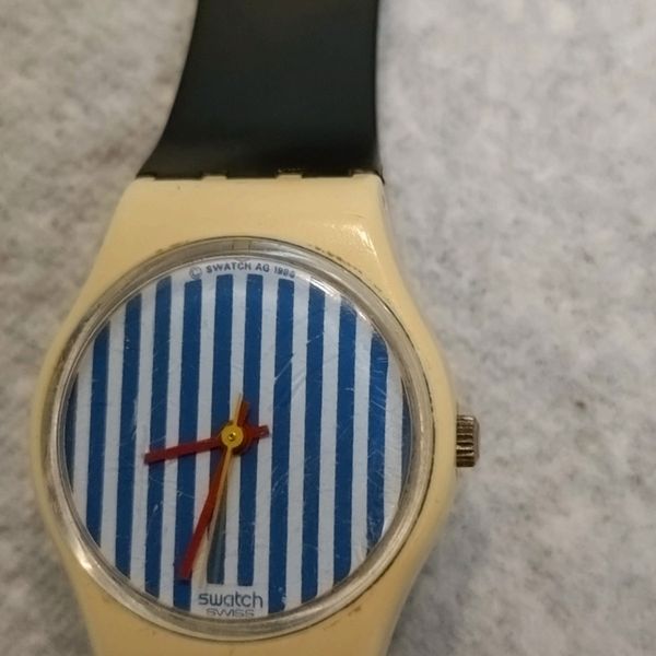 Vintage 1986 'Stripes' Swatch Watch. | WatchCharts Marketplace