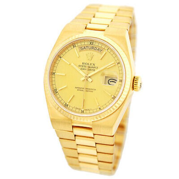 ROLEX 18K Yellow Gold Day Date President Oyster Quartz 36mm Box ...