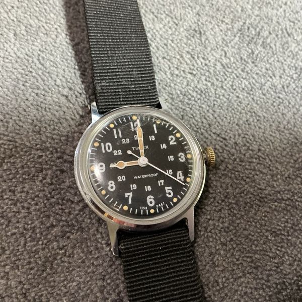 Timex Military Field Waterproof Watch with 24 Hour Markers Black 1158 ...